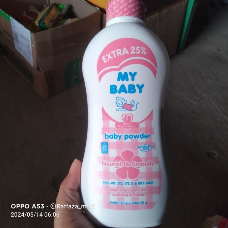 Jual MY BABY POWDER EKSTRA25% NOURISH N SMOOTH 150G+38G | Shopee Indonesia