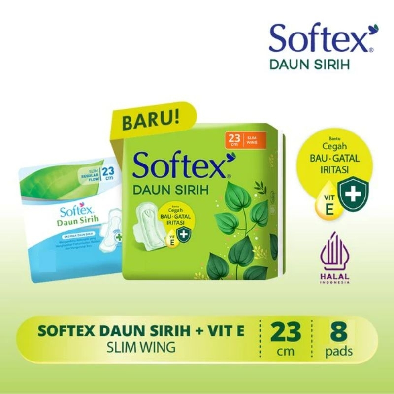 Jual Softex Daun Sirih Pembalut Wanita 23 cm 8pads Softex Wing Non Wing ...