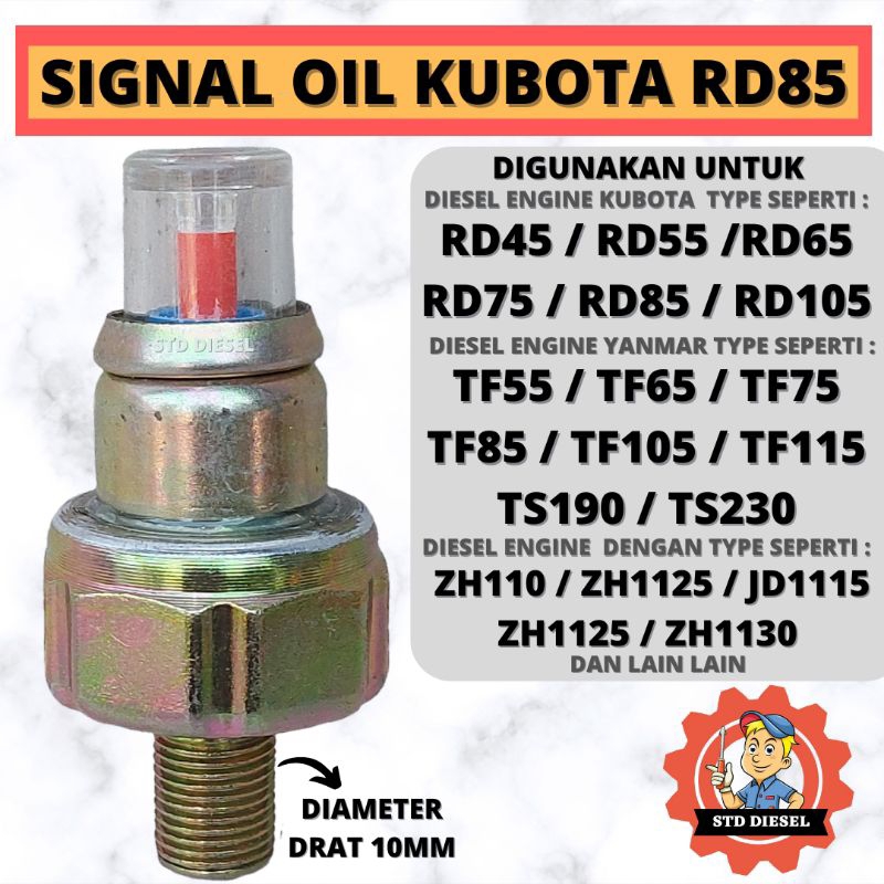Jual SIGNAL OIL 10MM INDICATOR OLI UNTUK KUBOTA RD45 RD55 RD65 RD75 RD85 RD95 RD105 RD105 RD115 ...