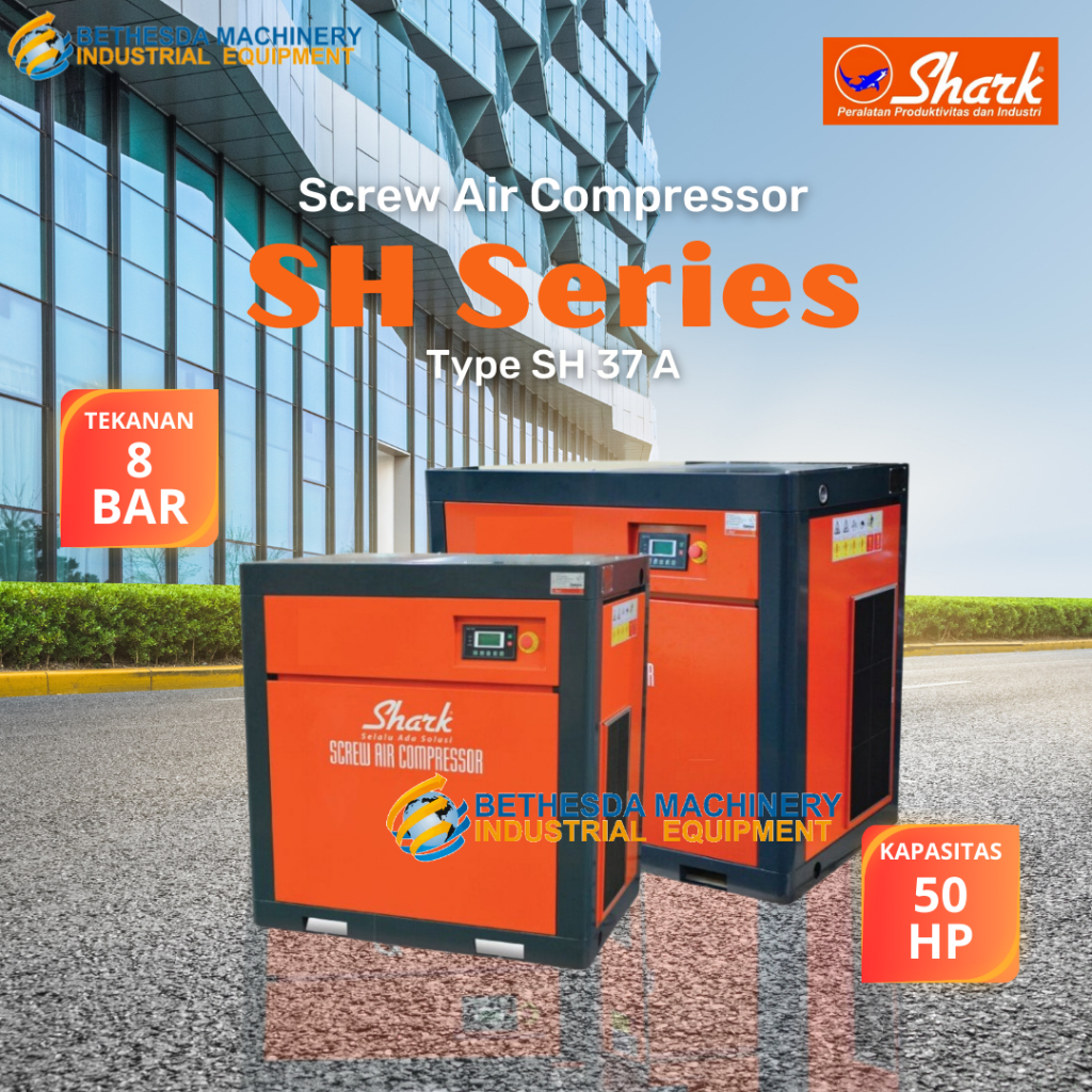 Jual Screw air compressor inverter 50 hp SH 37A kompresor angin shark ...