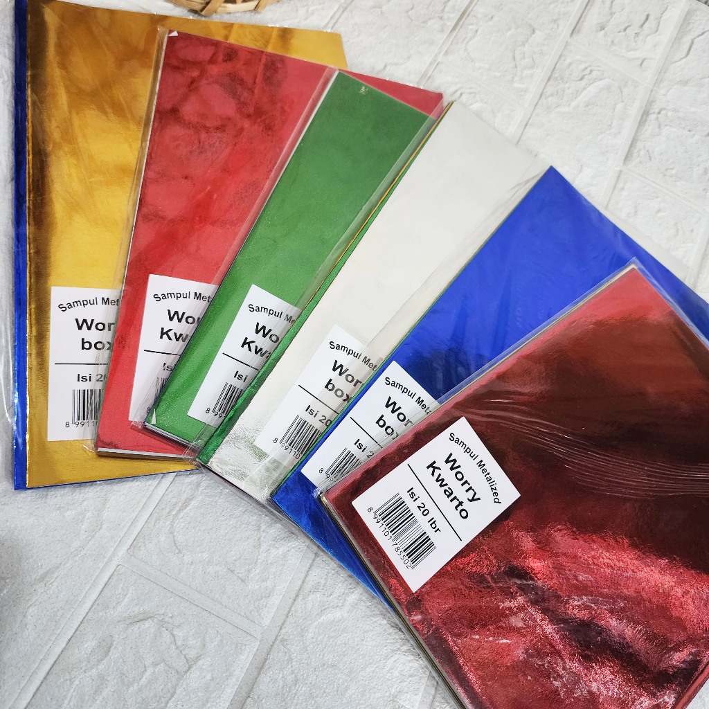 Jual Sampul Buku Metalized Worry Boxy Dan Kwarto Isi 20 Lembar Sampul
