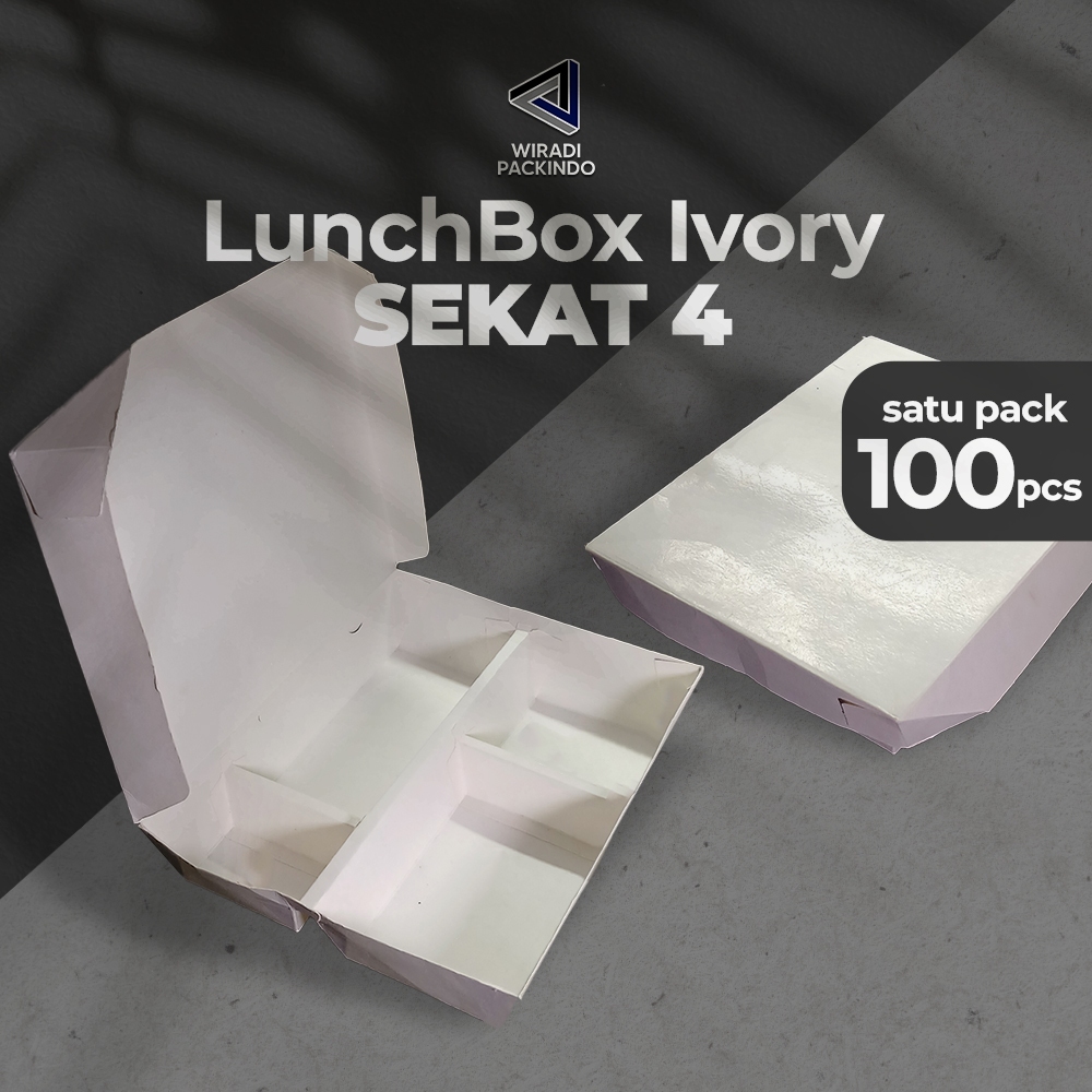 Jual Paper Lunch Box Sekat 4 - Kertas Lunch Box Sekat 4 - Food Grade ...