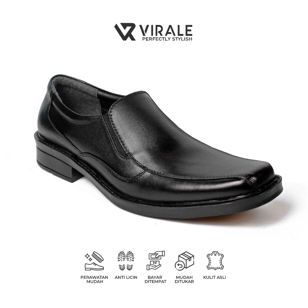 Jual Virale - Sepatu Formal Pria Model Pantofel Kulit Asli AL06 ...