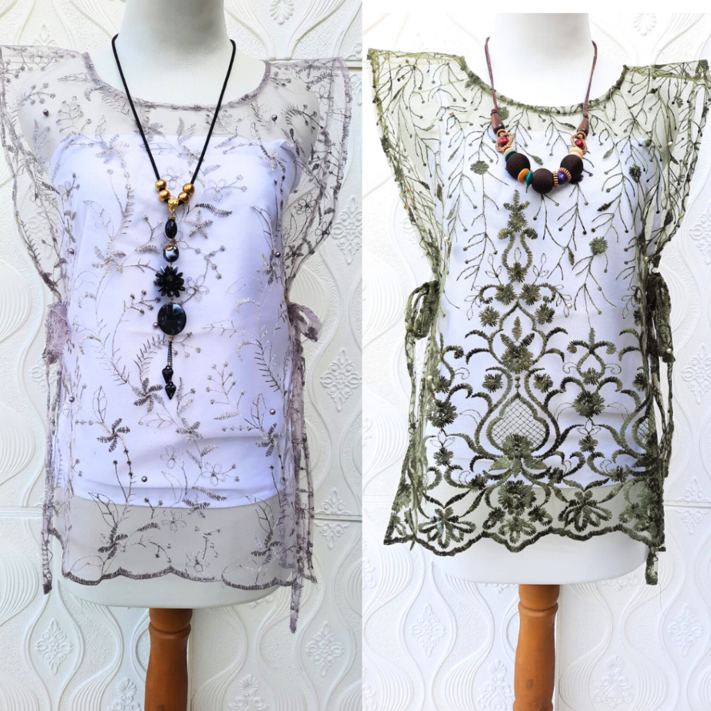 Jual Diskon Rompi Brokat Tanpa Lengan Outer Rompi Tali Brokat Premium ...