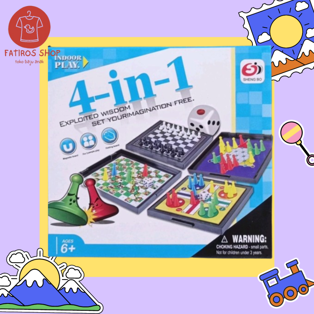 Jual Mainan Board Game anak edukatif seru magnet ular tangga ludo halma ...