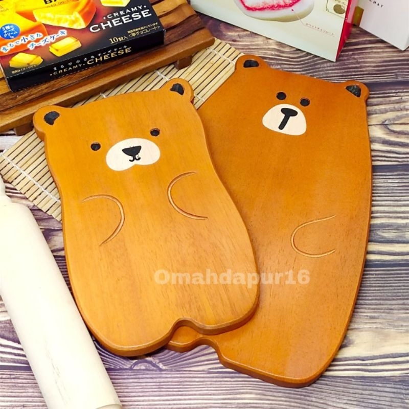 Jual Talenan Kayu Beruang / Talenan beruang kayu / Talenan estetik ...