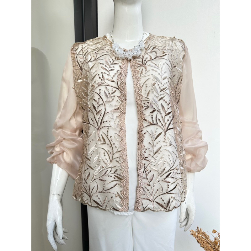 Jual Carissa Crop Outer Mix Renda Tille Two Tone by Calisha Raya Series ...