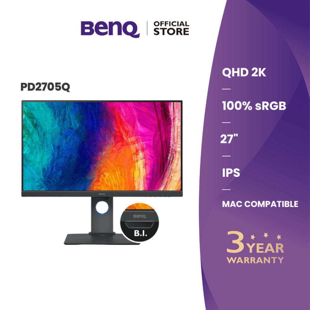 Jual BenQ PD2705Q Mac-Ready Designer Monitor 27" 2K IPS QHD USB-C 100% sRGB HDR | Shopee Indonesia