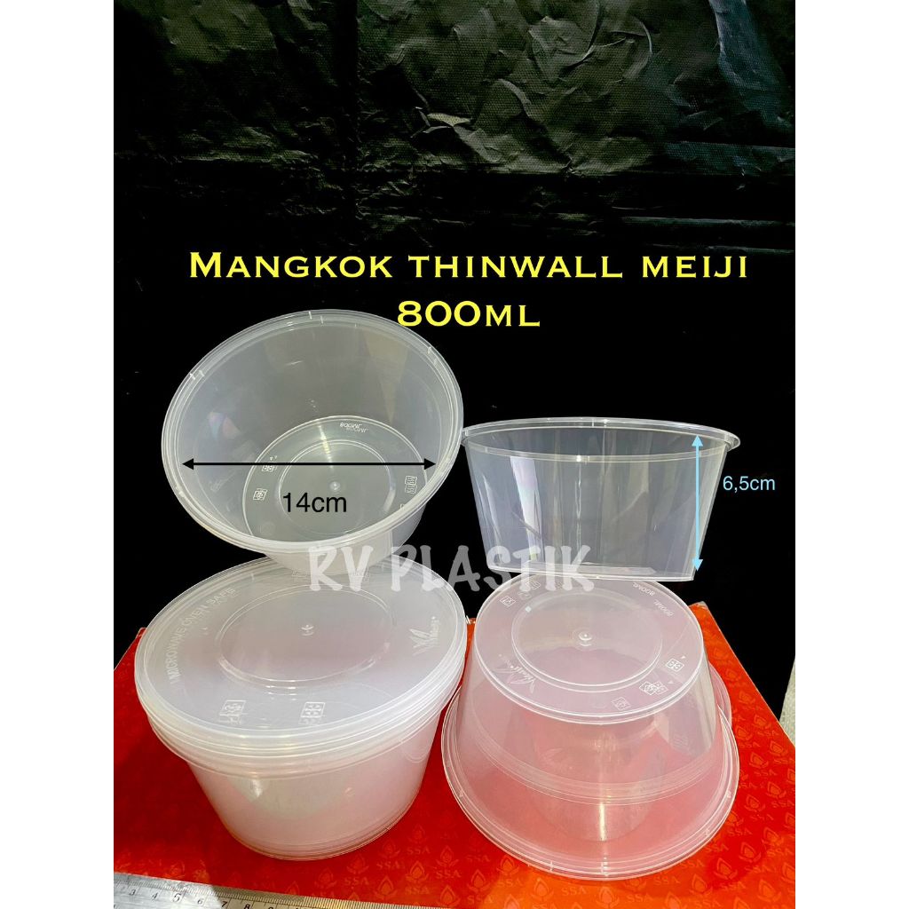 Jual Mangkok Thinwall 800ml / Mangkok 800ml/ Kotak Thinwall 800ml/ Bowl Thinwall 800ml MEIJI ...