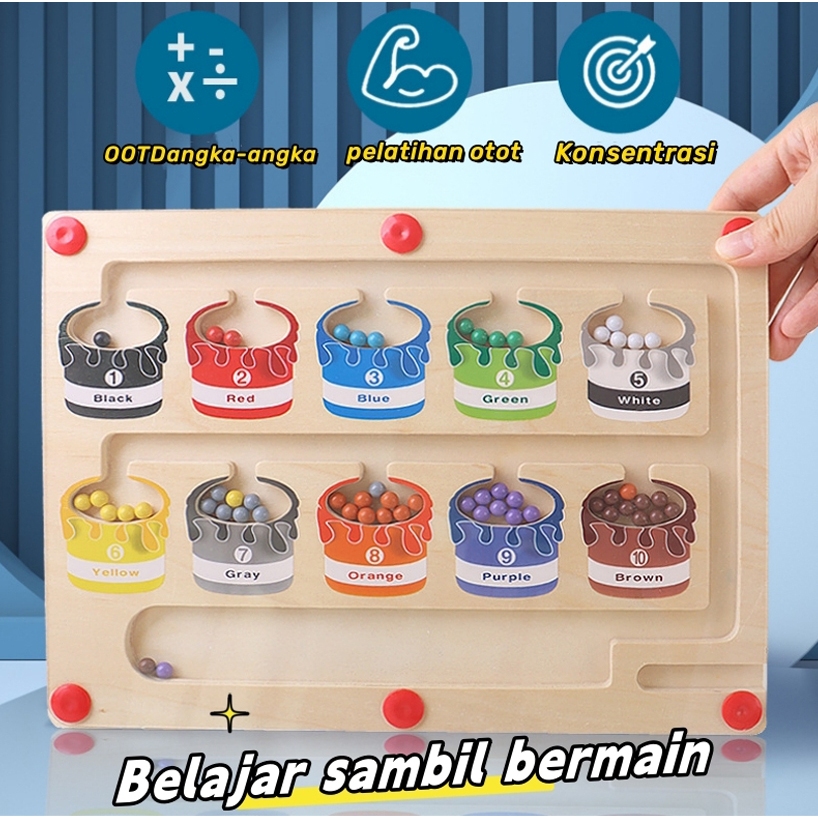 Jual Mainan Pendidikan Labirin Magnetik Kayu Klasifikasi ...