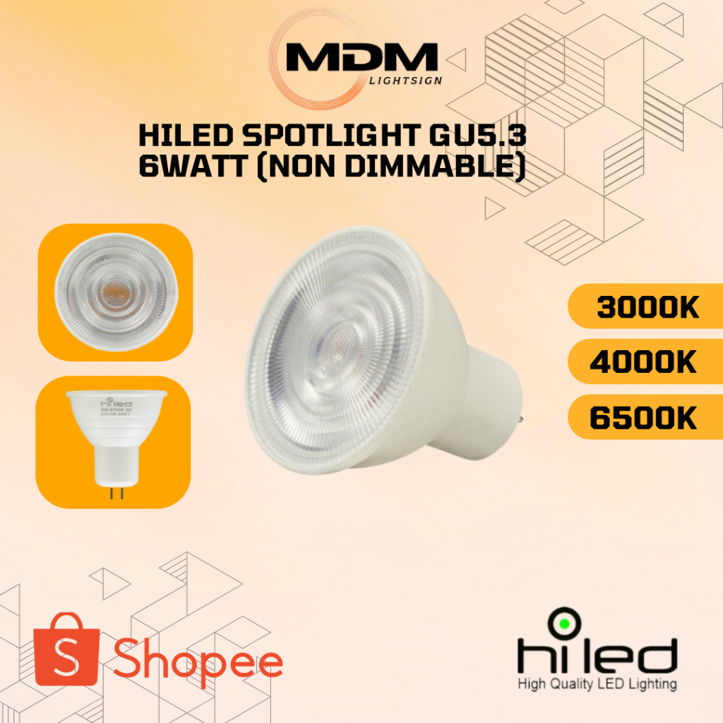 Jual HILED SPOTLIGHT GU5.3 6WATT (non dimmable) | Shopee Indonesia
