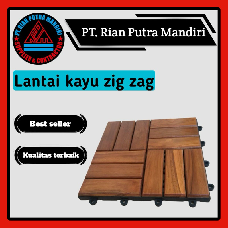 Jual Decking tile/Lantai kayu Motif zigzag Bongkar pasang uk 30x30cm ...