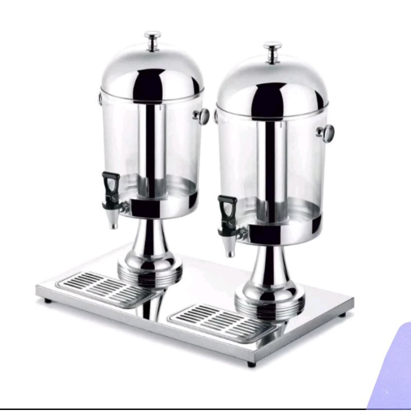Jual dispenser jus prasmanan 2 tabung + wadah prasmanan 8L+8L jus water ...