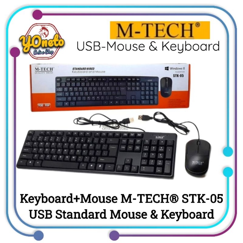 Jual Keyboard Combo Mouse M-TECH STK-05 Black | Shopee Indonesia