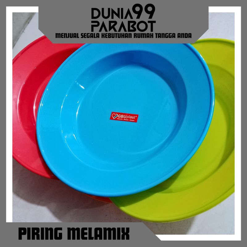 Jual GBU PIRING MAKAN MELAMIX WARNA 23 cm | Shopee Indonesia