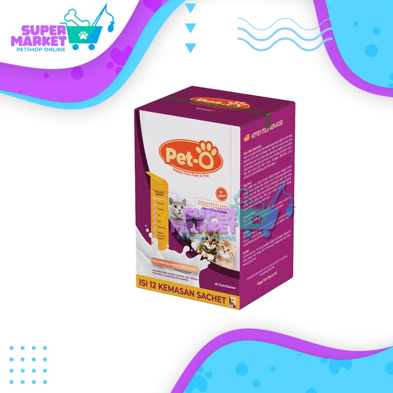 Jual SUSU PET-O KITTEN MILK REPLACER 20GR | Shopee Indonesia