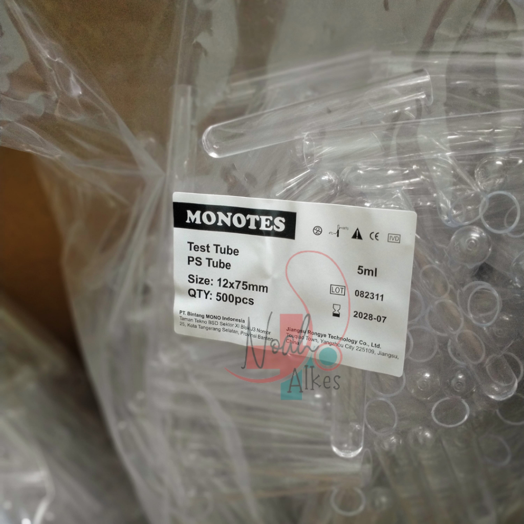 Jual TABUNG REAKSI PLASTIK / TEST TUBE / PS TUBE 5 ml ISI 500 pcs 12 x ...