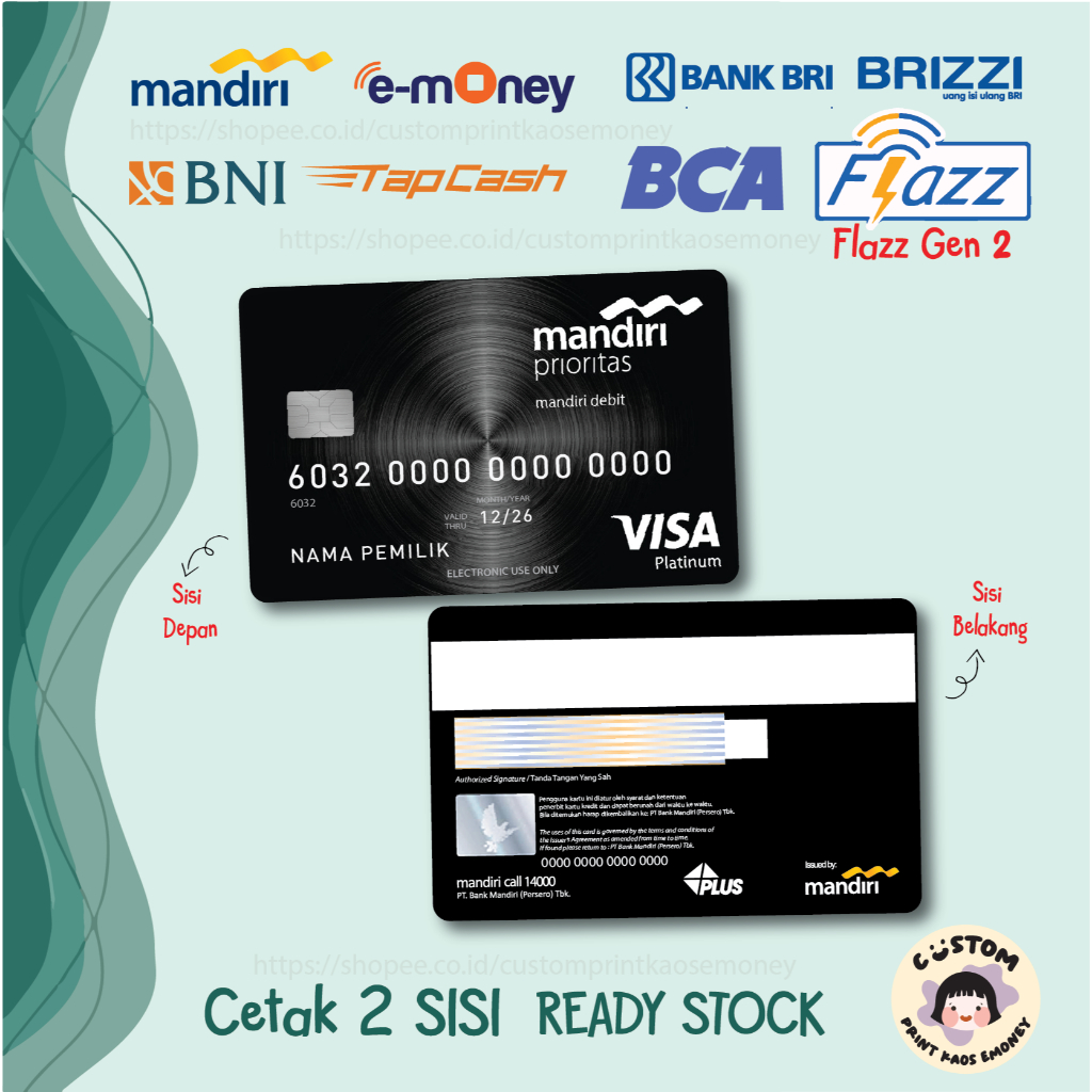 Jual KARTU E MONEY E TOLL KREDIT CARD PRIORITAS DEBIT BLACK CARD ...