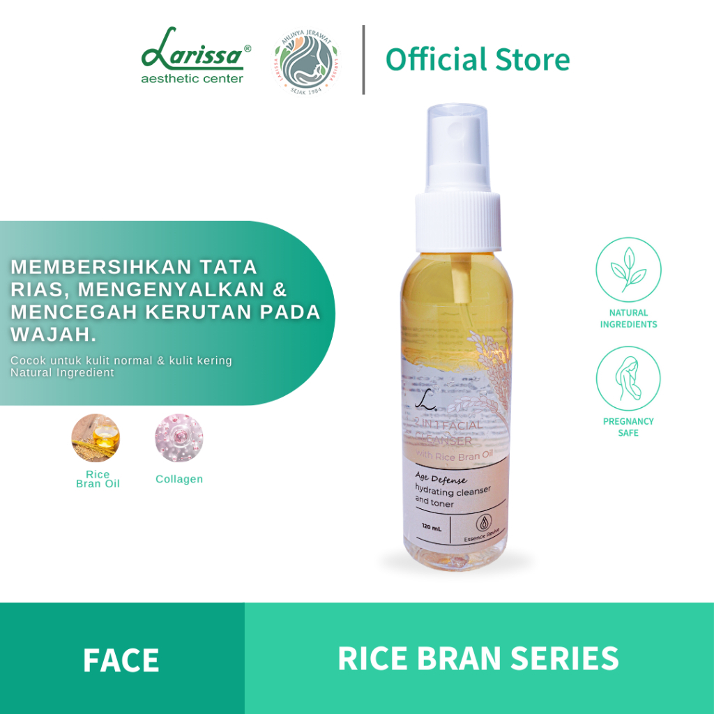 Jual Larissa 2IN1 Facial Cleanser Rice Bran Oil | Shopee Indonesia