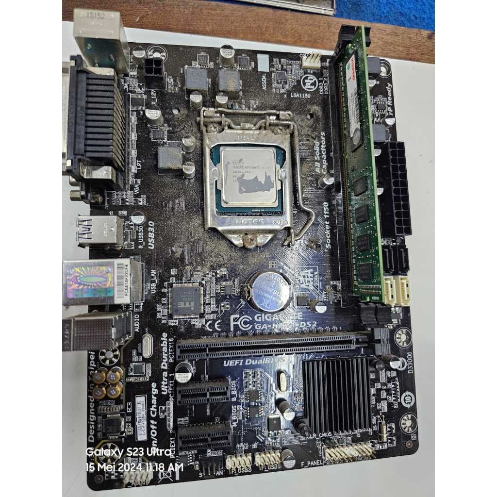 Jual Mainboard GIGABYTE H81M-DS2 + Proc G3240 Second | Shopee Indonesia