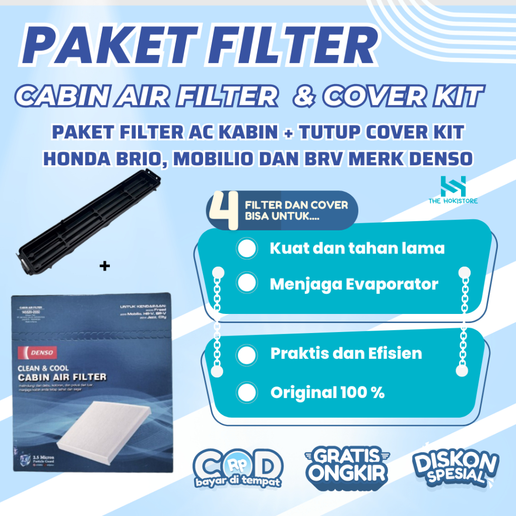 Jual Paket Filter AC Kabin Cabin Udara + Cover Kit Honda Brio, Mobilio ...