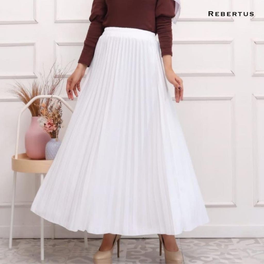 Jual Rok Plisket Wanita Panjang Premium Rebertus Sofia | Shopee Indonesia