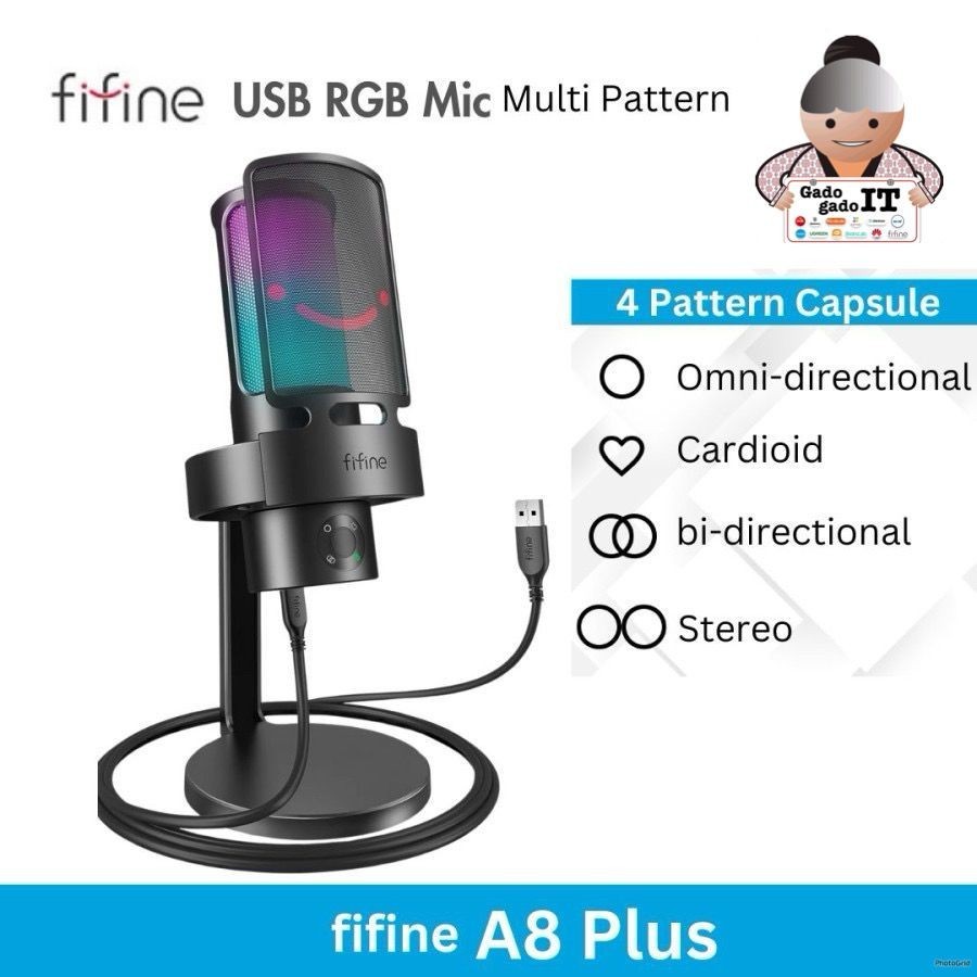 Jual FIFINE A8 Plus Microphone Gaming STREAMING MIC USB CONDENSOR FOR ...