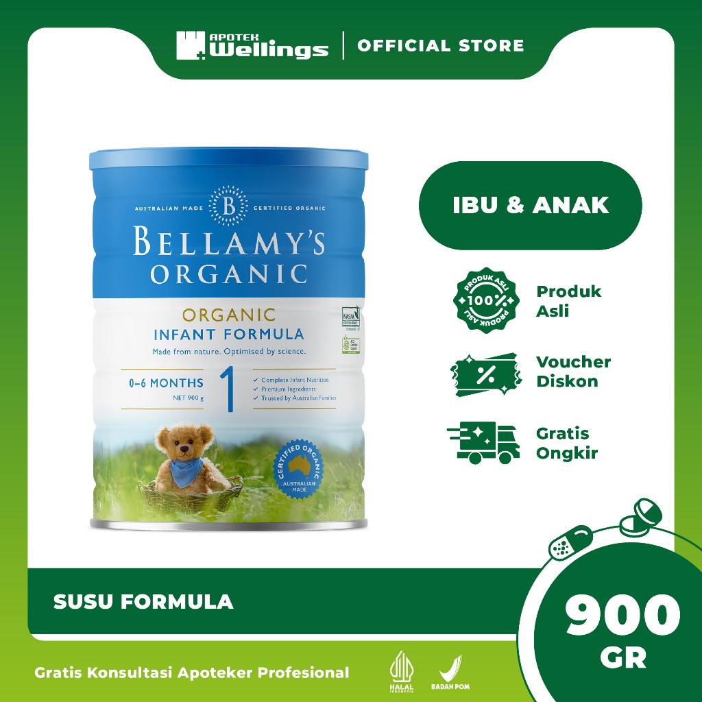 Jual Bellamy's Organic Step 1 Susu Infant Formula 0-6 Bulan 900gr ...