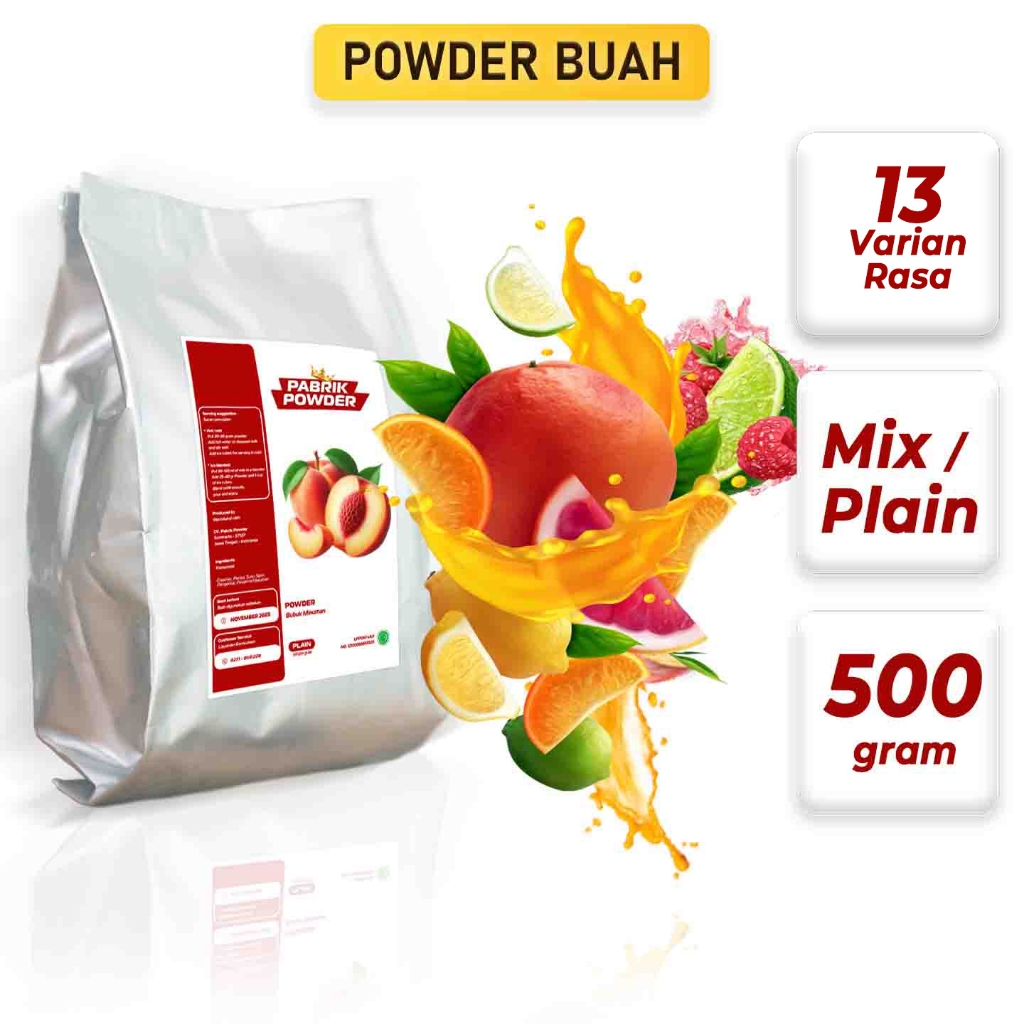 Jual Powder Aneka Rasa Buah 500 gram , Fruit series Powder Drink, Bubuk ...
