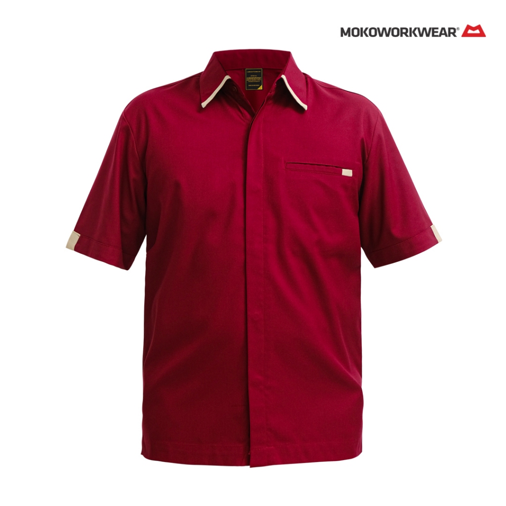 Jual WORKSHIRT KEMEJA BAJU SERAGAM KERJA MERAH MAROON GOLD KOMBINASI ...