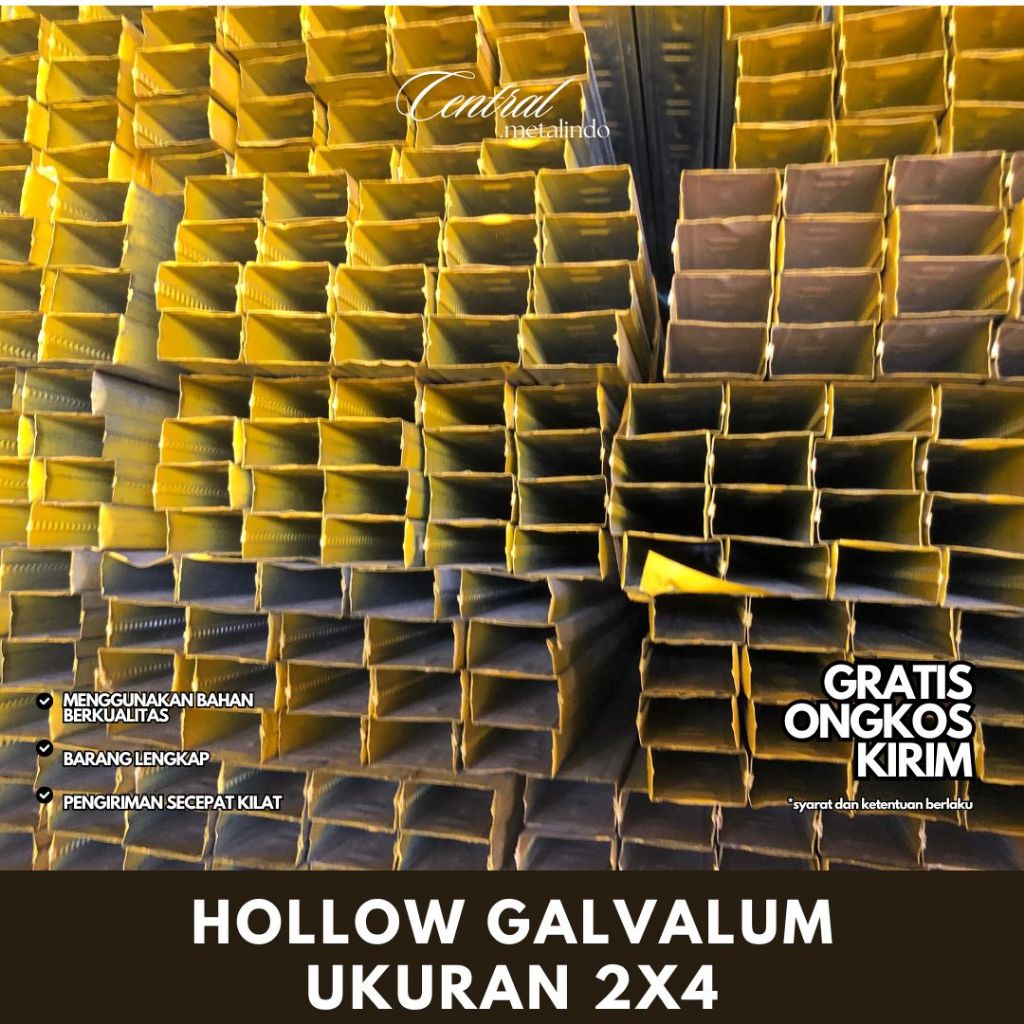 Jual Hollow 2x4 0,3mm TB / Holo Gypsum fibersemen / Hollow Plafon / Holow Rangka | Shopee Indonesia