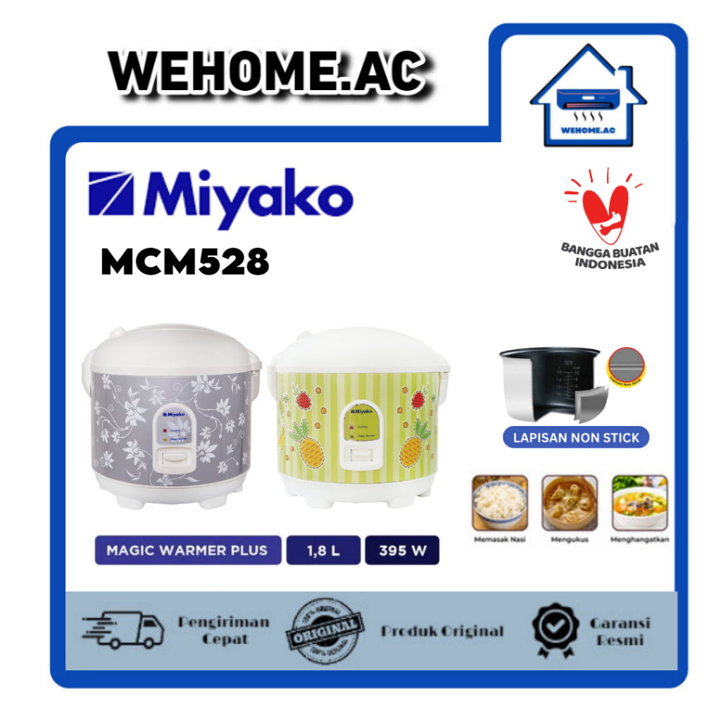Jual Rice Cooker Miyako MCM528 Magic Com Miyako 1,8 Liter | Shopee ...