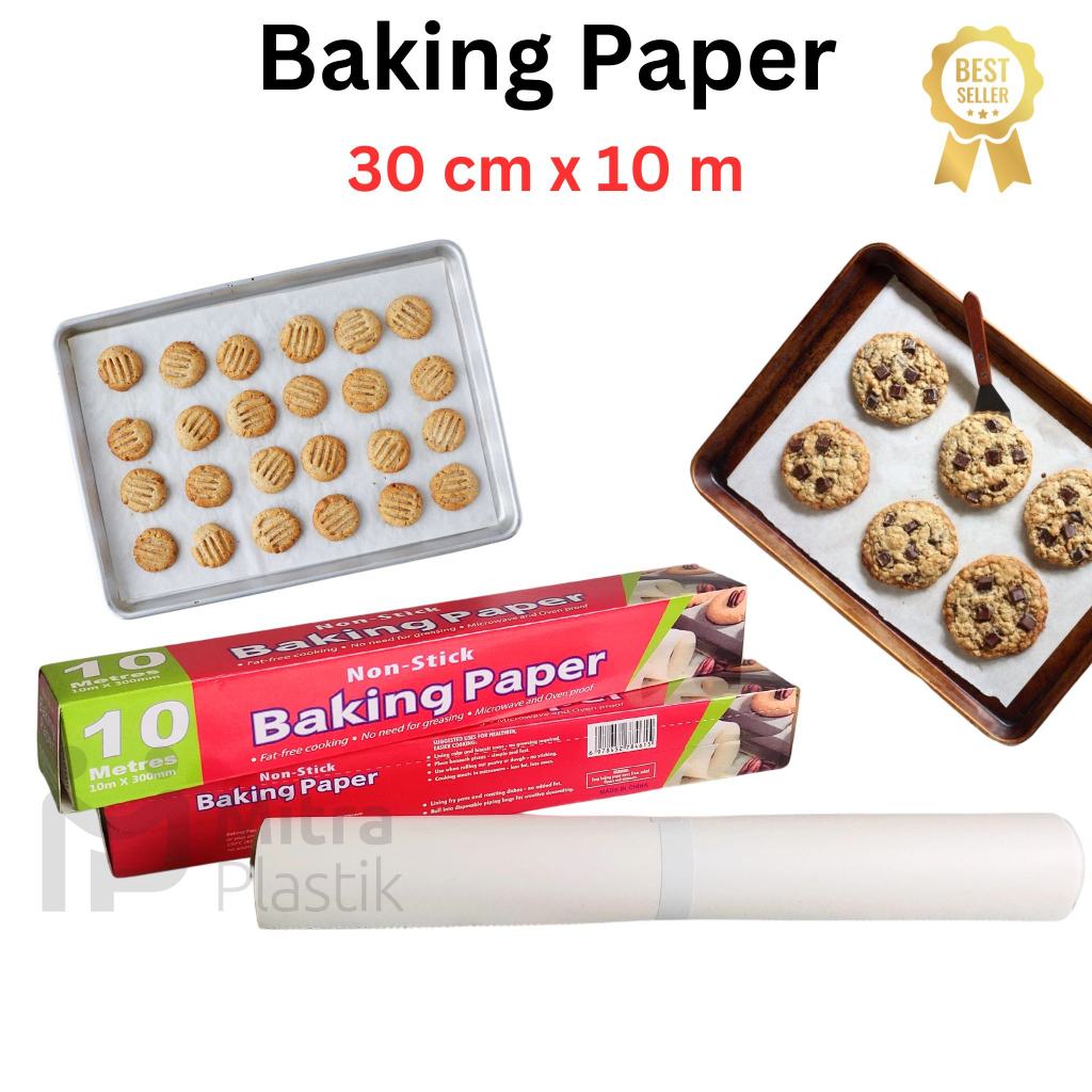 Jual Baking Paper 30 cm x 10 m Alas Kertas Roti Non Stick Silicone Oil ...