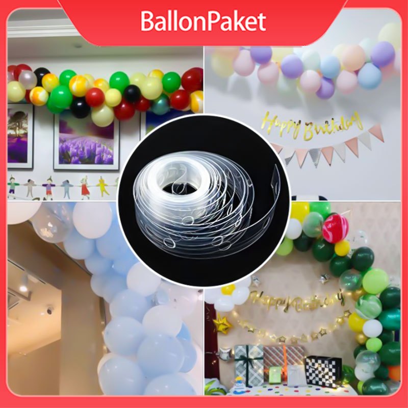 Jual Klip Balon Rantai Klip Balon 5 Meter Dekorasi Balon Chain Tape ...