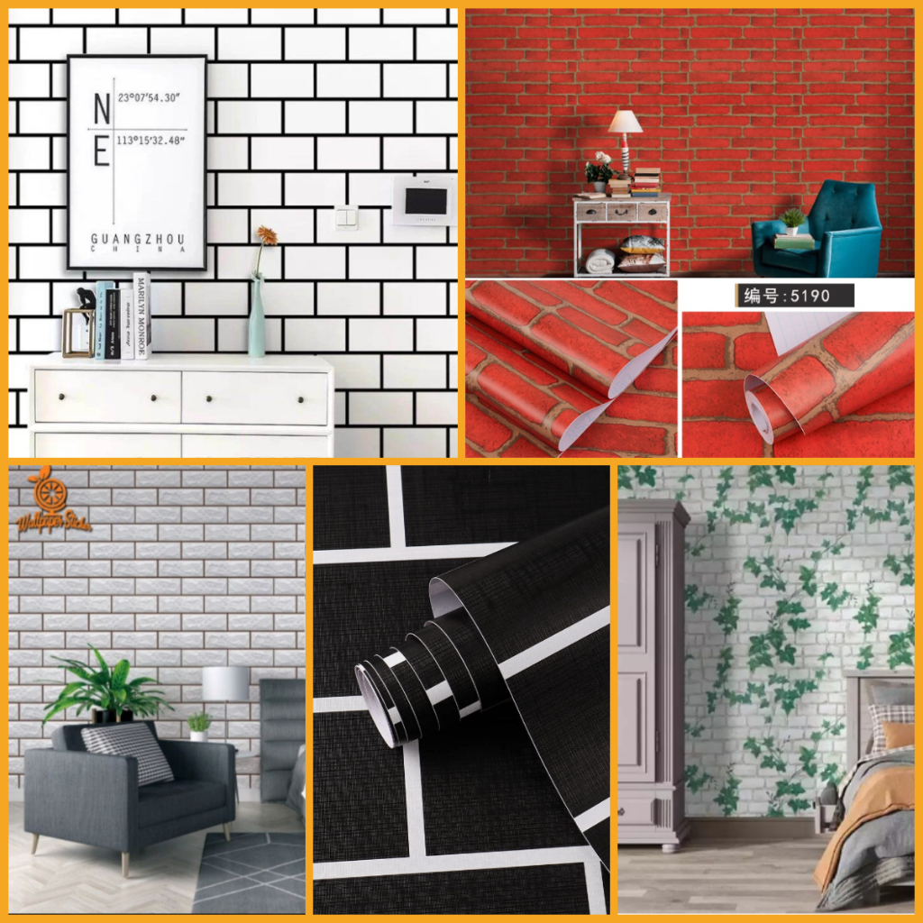 Jual Wallpaper Stiker Dinding Motif BATA PUTIH Premium Quality 45cm x 4 ...