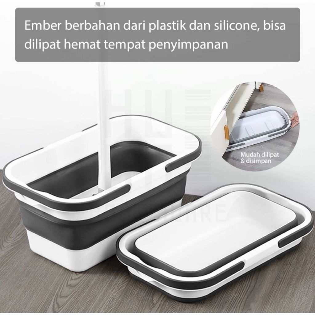Jual Baskom Ember Plastik Lipat Portable Silikon Ember Lipat Portabel ...