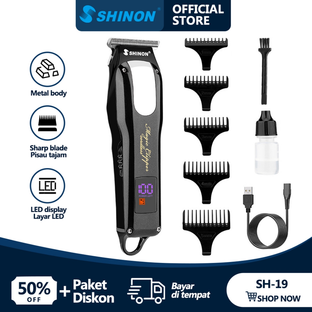 Jual SHINON SH-19 Rambut Hair Clipper Original / Mesin Cukur Clipper 6 ...