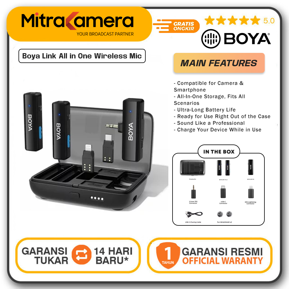 Jual Boya BoyaLink All in One Wireless Mic Boya Link Microphone RESMI ...