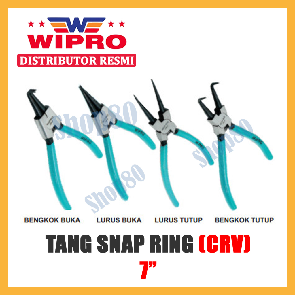 Jual Wipro Tang Snap Ring Circlip Pliers Bengkok Lurus Buka Tutup CRV 7 ...