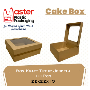 Jual Box Kue Tart / Kotak Chiffon Cake Pudding Roti / Dus Kraft Jendela ...