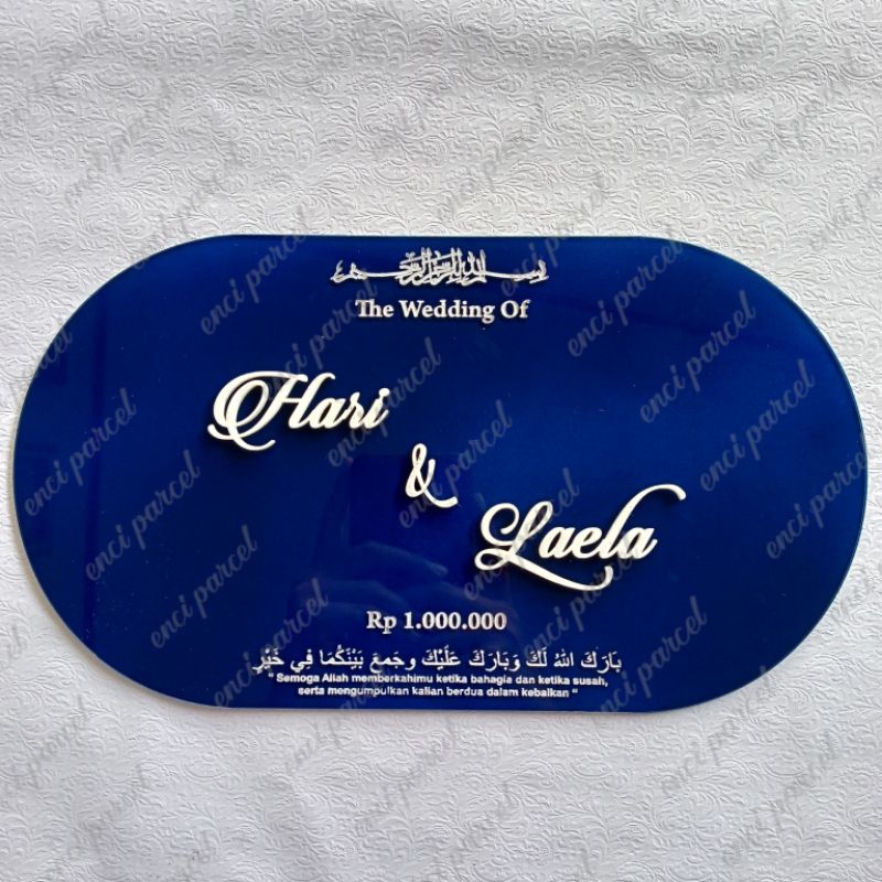 Jual kode 170 dekorasi bentuk kapsul Horizontal hiasan mahar nama ...