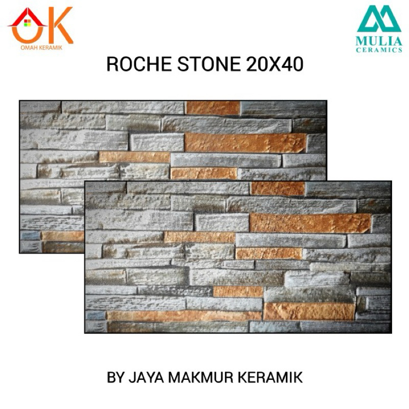 Jual Keramik Dinding Mulia Neo Roche Stone 20x40 | Shopee Indonesia