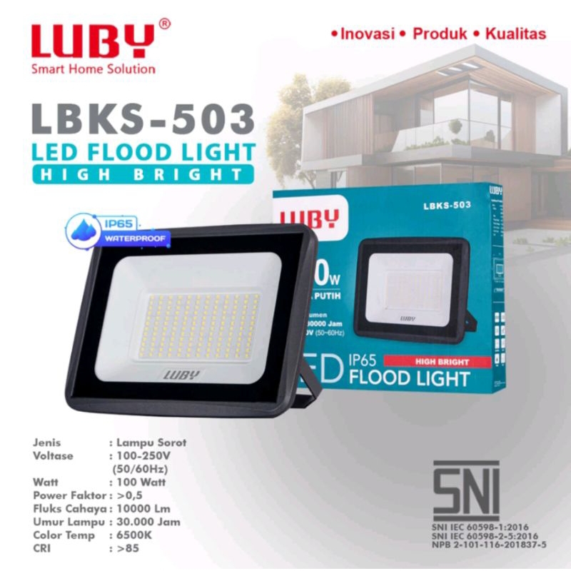 Jual LAMPU LED FLOODLIGHT LUBY LBKS-503 100W 100WATT PUTIH KUNING | Shopee Indonesia