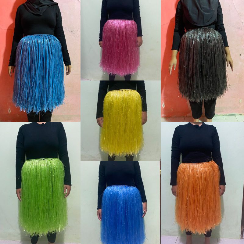 Jual ROK RUMBAI TALI RAFIA DEWASA, tari adat papua/rok tari pentas ...