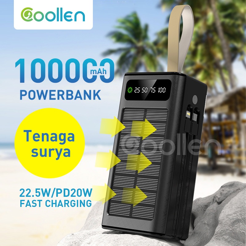 Jual [COD] asli 100000mah 60000mah Powerbank fast charging solar ...