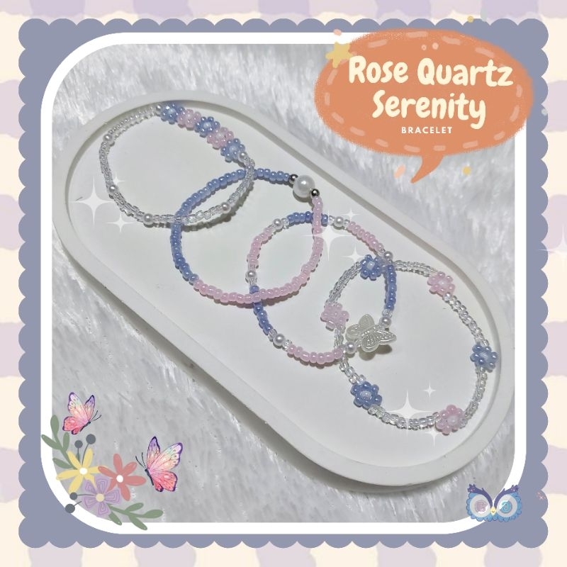 Jual Rose Quartz Serenity Bracelet || Carat Beads Bracelet || Gelang ...