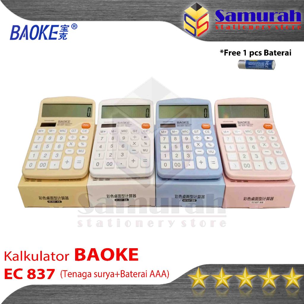 Jual Kalkulator Baoke EC 837 / Mesin Hitung EC837 Dual power ...