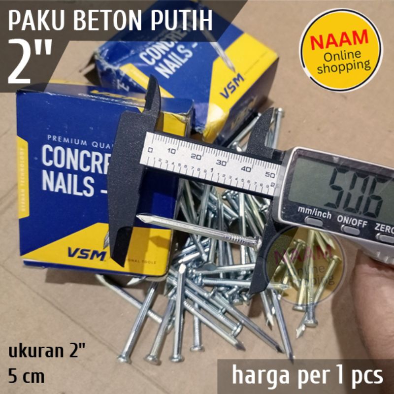 Jual (2") PAKU BETON PUTIH 2 INCH - PAKU BAJA PUTIH 2" (50 MM) - PAKU ...