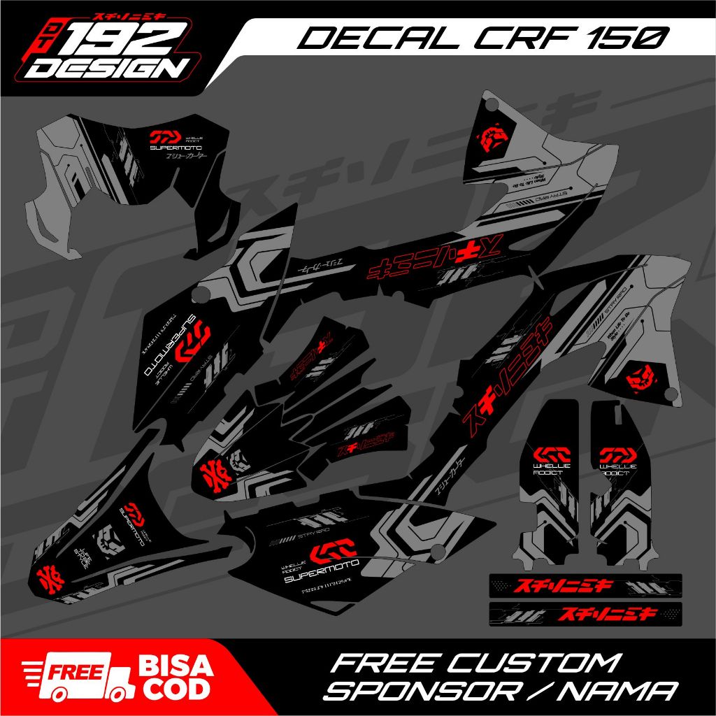 Jual Decal Klx BF Hitam Full Body Superglossy Bebas Custom Striping ...