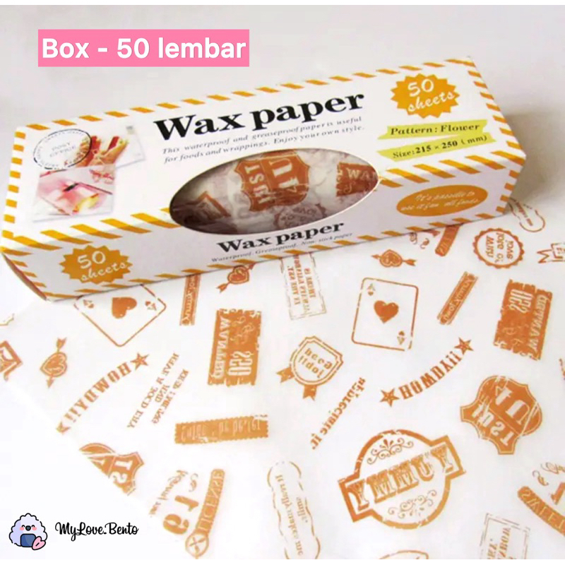 Jual Kertas Alas Bento Wax Paper Sandwich Wrapping Paper Kertas ...
